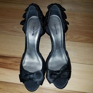 Spring | Shoes | Spring Open Toe Heels With Bow | Poshmark